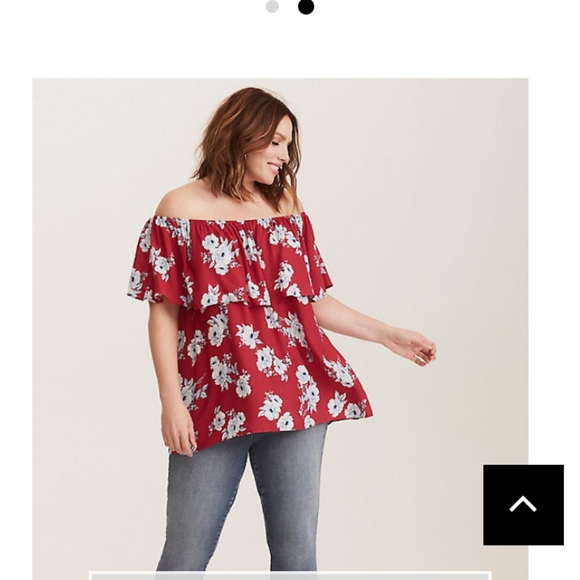torrid | Tops | Torrid Red Floral Short Sleeve Top J 3 | Poshmark